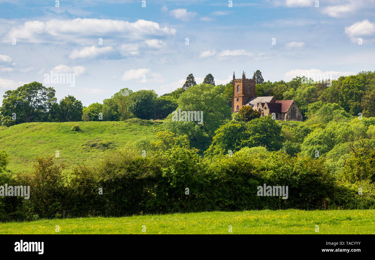 The 13th Century Sandstone Church at Hanbury in Worcestershire, England ...