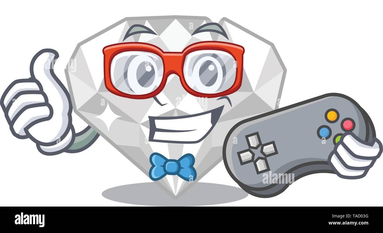Gamer white diamond isolated in the cartoon Stock Vector Image & Art ...