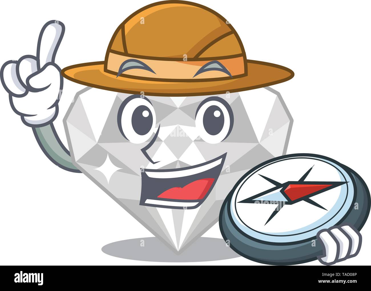 Explorer white diamond isolated in the cartoon Stock Vector Image & Art ...