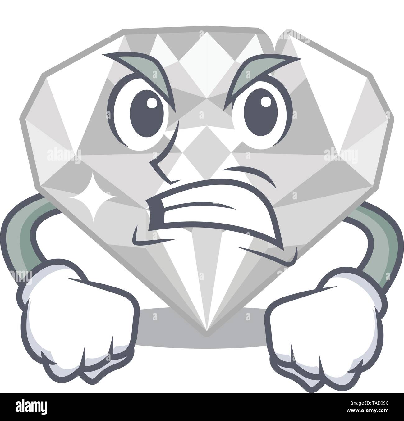 Angry white diamond isolated in the cartoon Stock Vector Image & Art ...