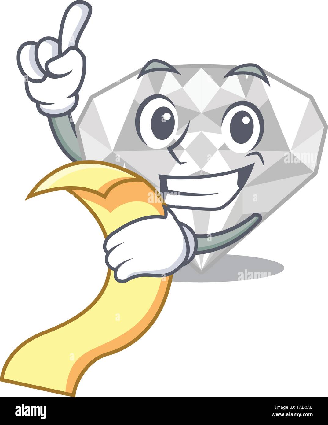 With menu white diamond isolated in the cartoon Stock Vector Image ...