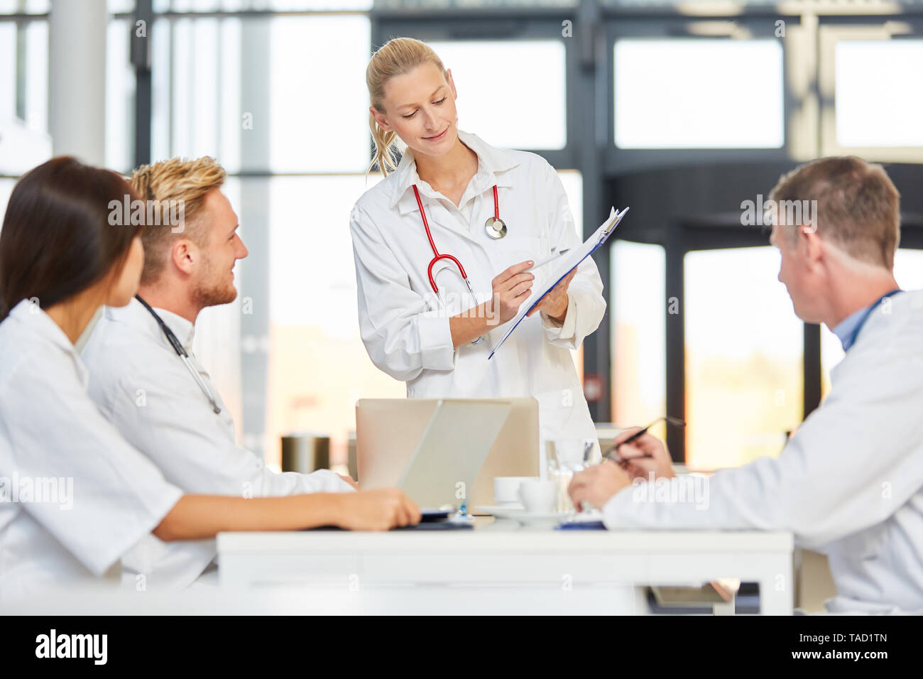Group doctors at the project planning and discussion in a meeting at ...