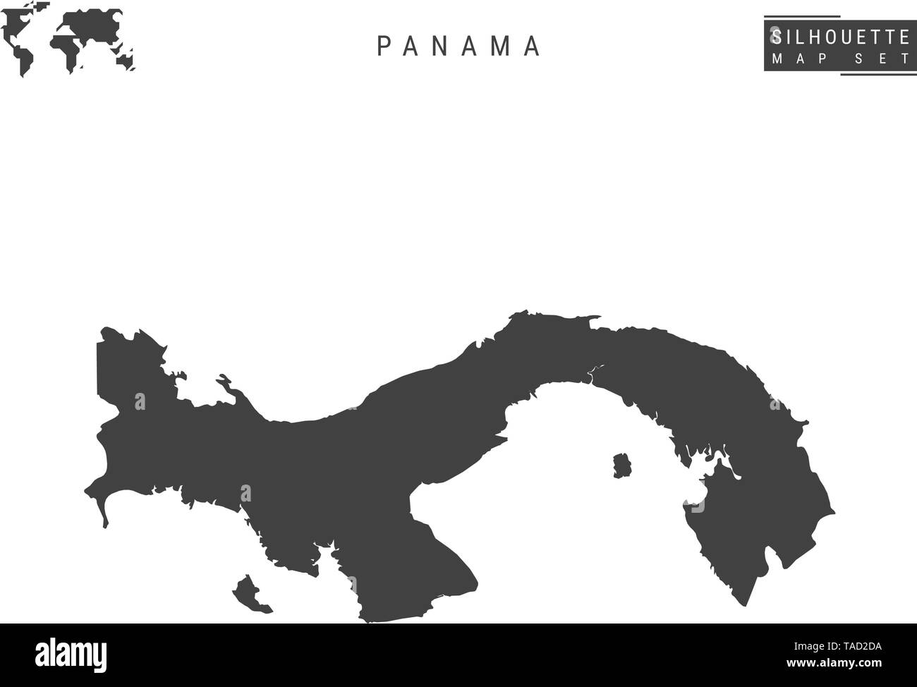 Panama Vector Map Isolated on White Background. High-Detailed Black ...