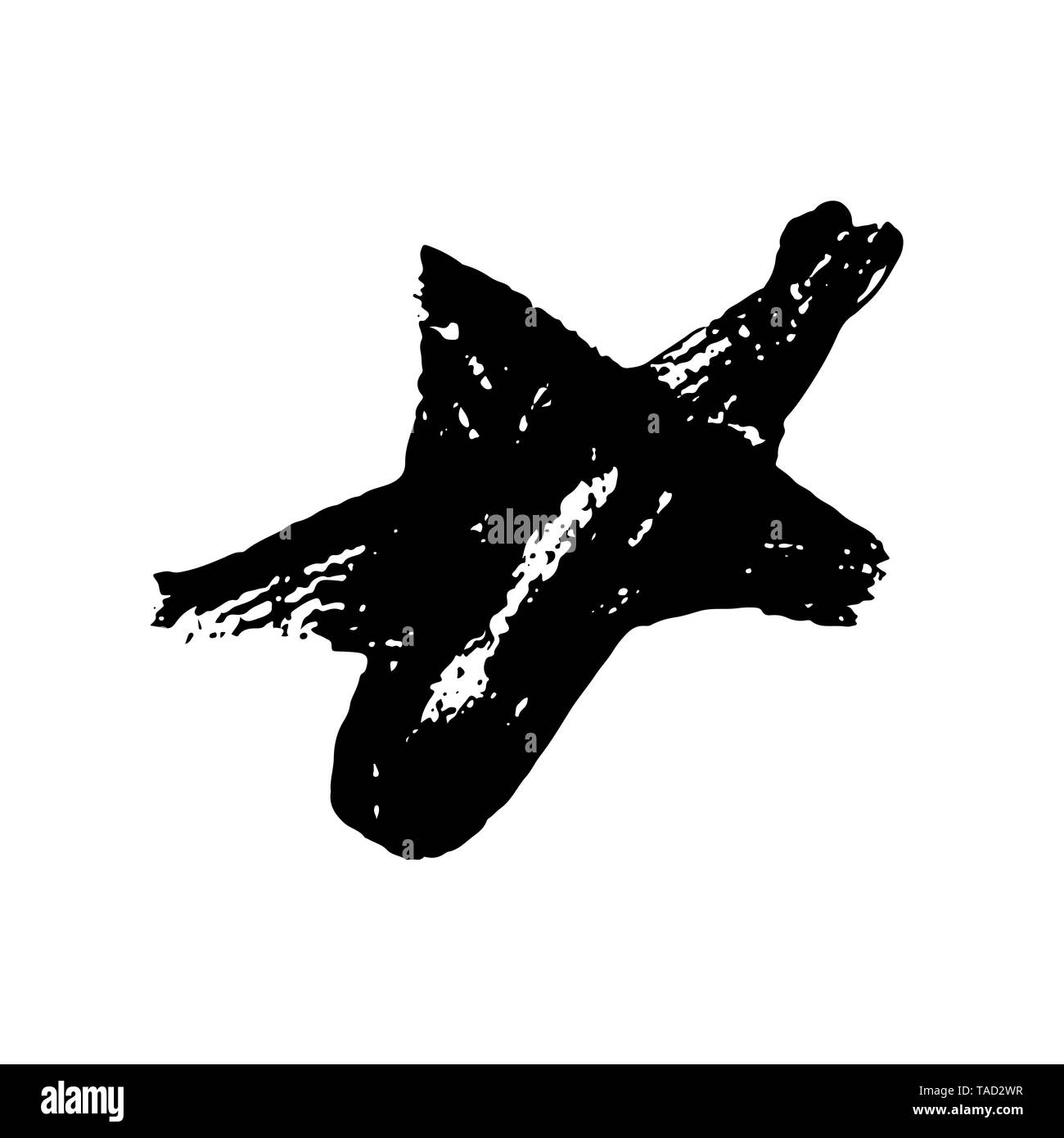 Ink vector brush stroke star. Vector illustration. Grunge texture Stock ...