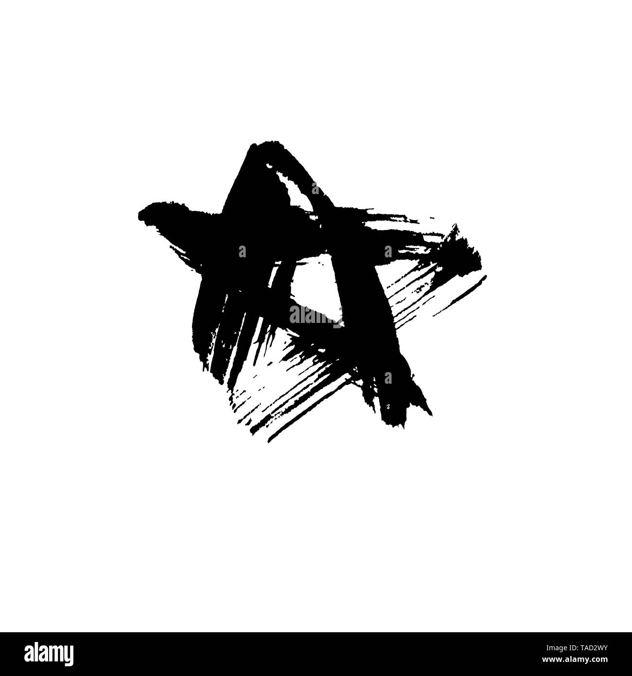 Ink vector brush stroke star. Vector illustration. Grunge texture Stock ...