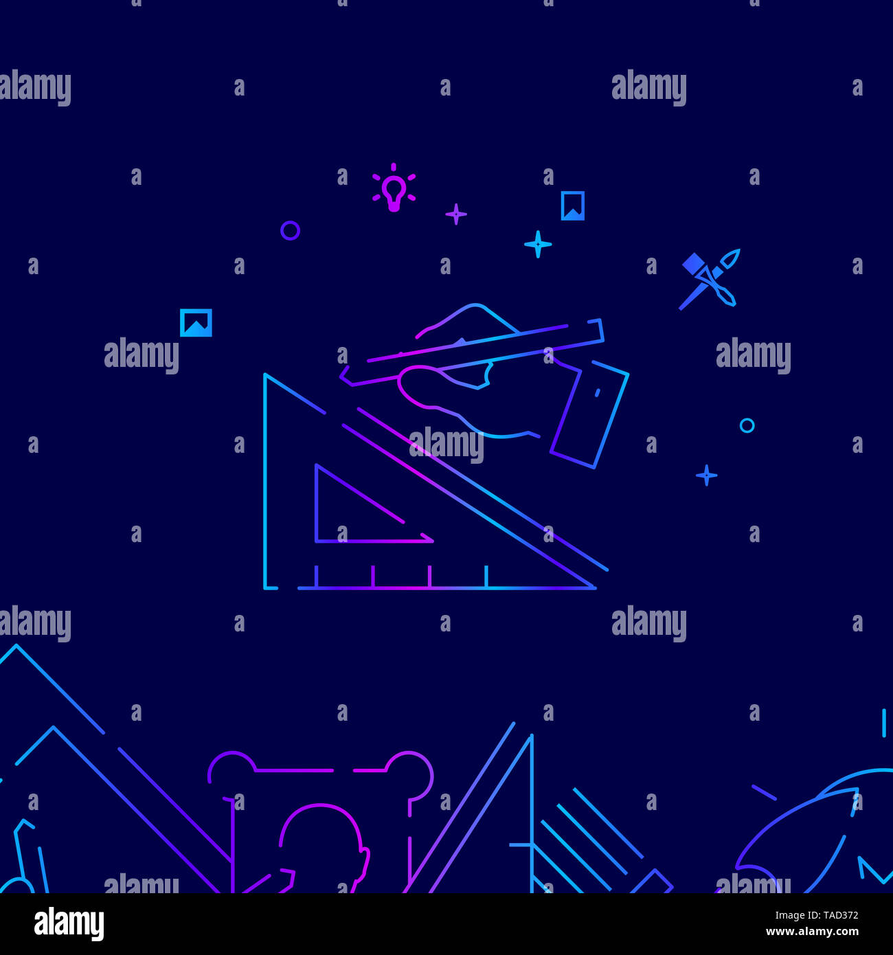 Designer, Architect Line Illustration. Art, Design and Creativity ...