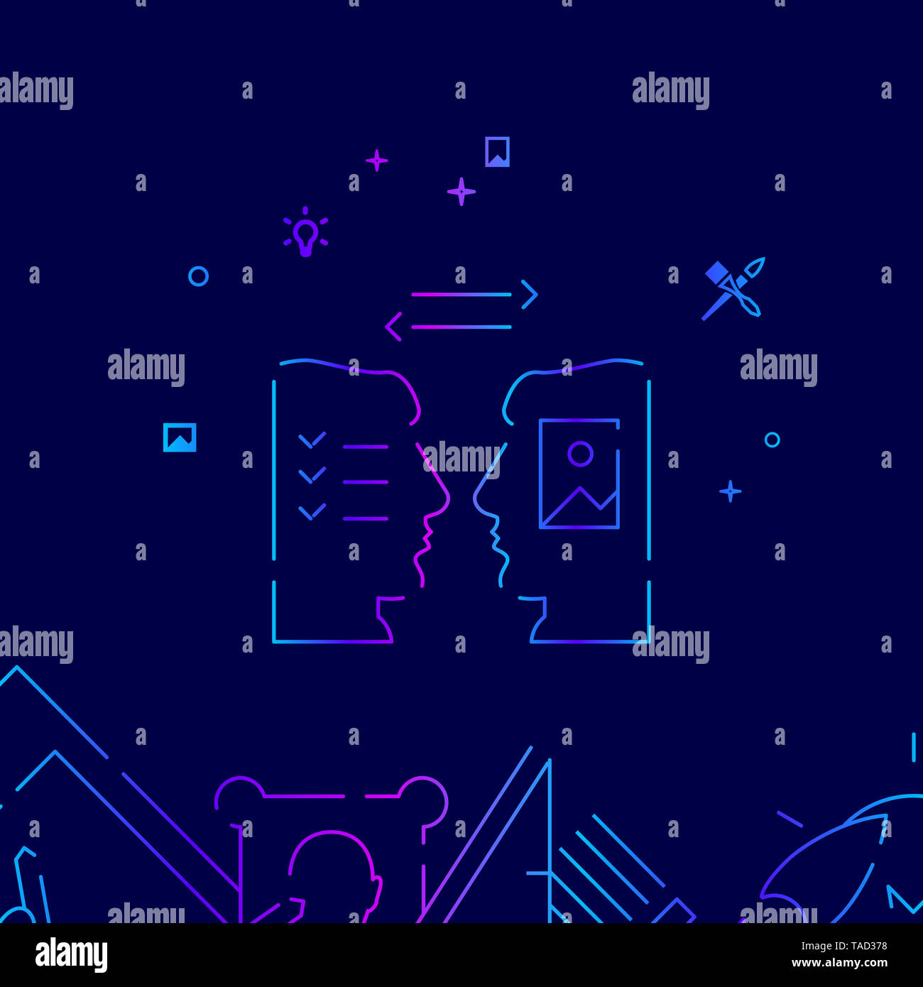 Designer and Client Line Illustration. Art, Design and Creativity ...