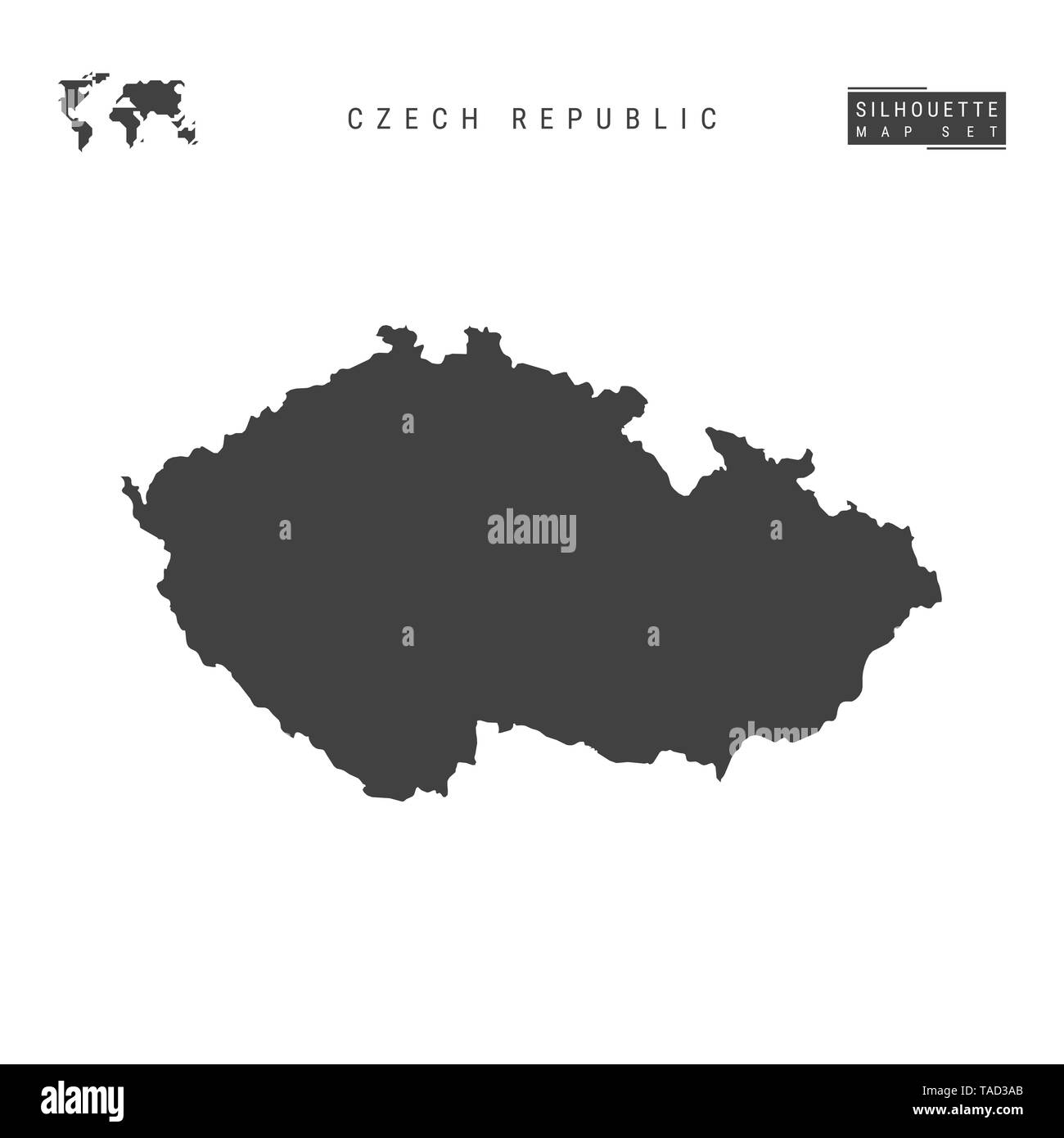 Czech Republic Blank Map Isolated on White Background. High-Detailed ...
