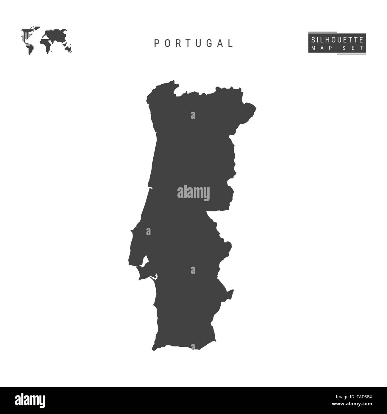 Portugal outline silhouette map illustration hi-res stock photography ...