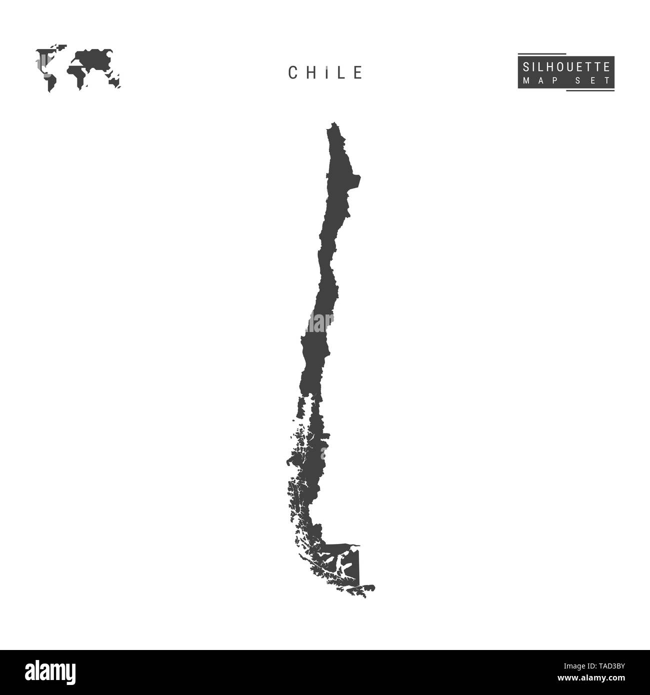Outline Map Country Chile Stock Photos & Outline Map Country Chile ...