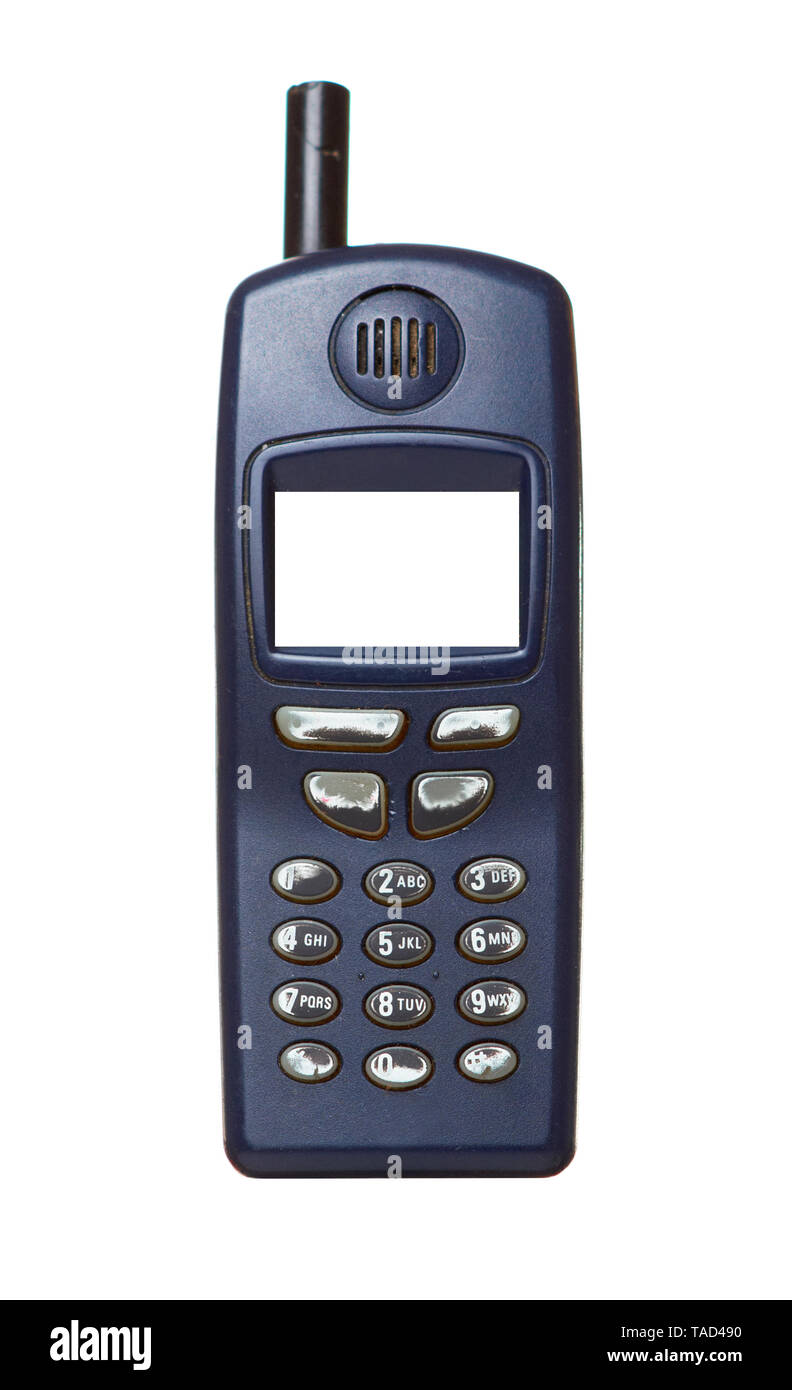 Old mobile phone isolated on white background Stock Photo - Alamy
