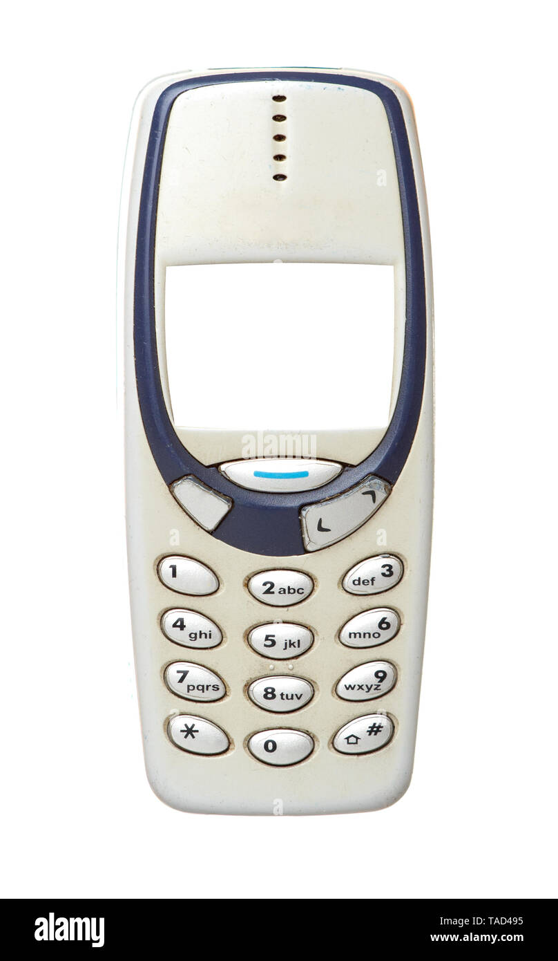 Old mobile phone isolated on white background Stock Photo - Alamy