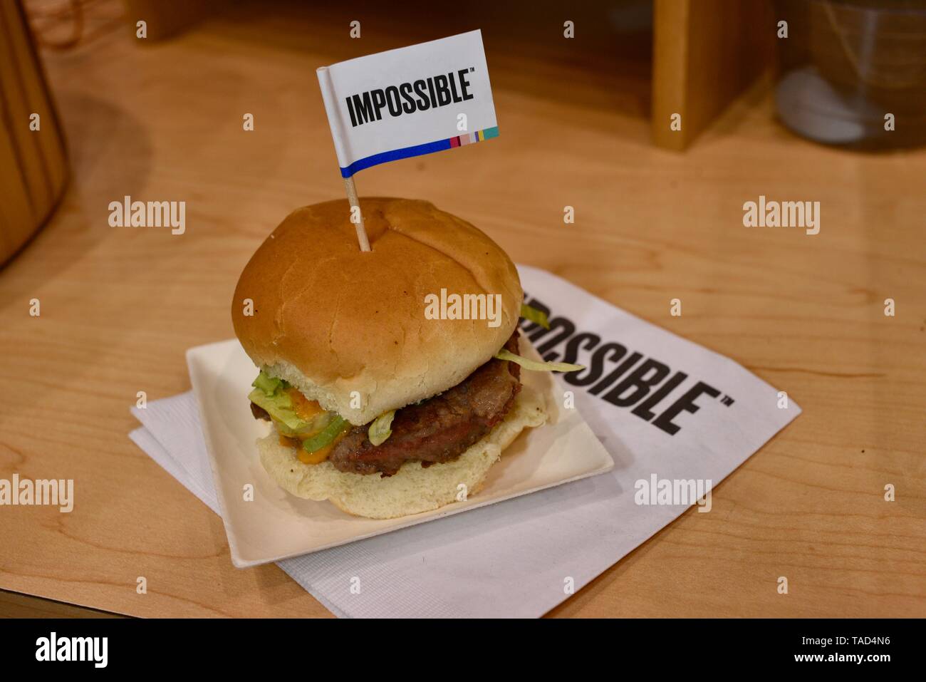 Meatless (meat free) Impossible Burger from Impossible Foods ...