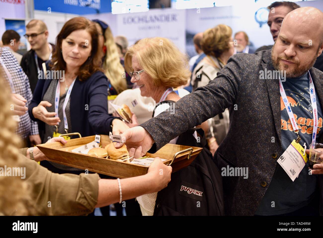 Samples of meatless Impossible Burger shared at Impossible Foods ...