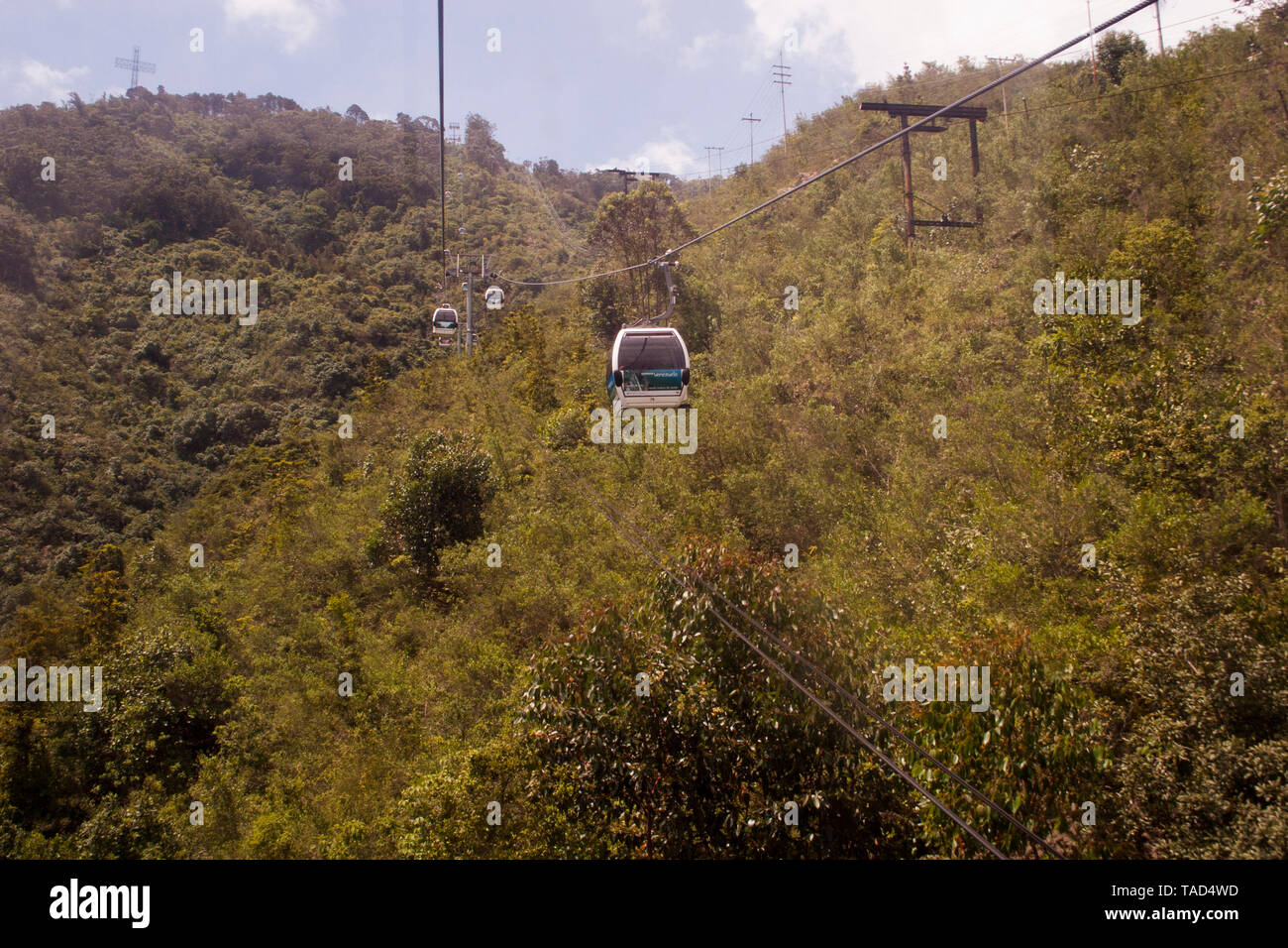 Caracas, Venezuela, Funicular of the cable car in the station. Avila ...