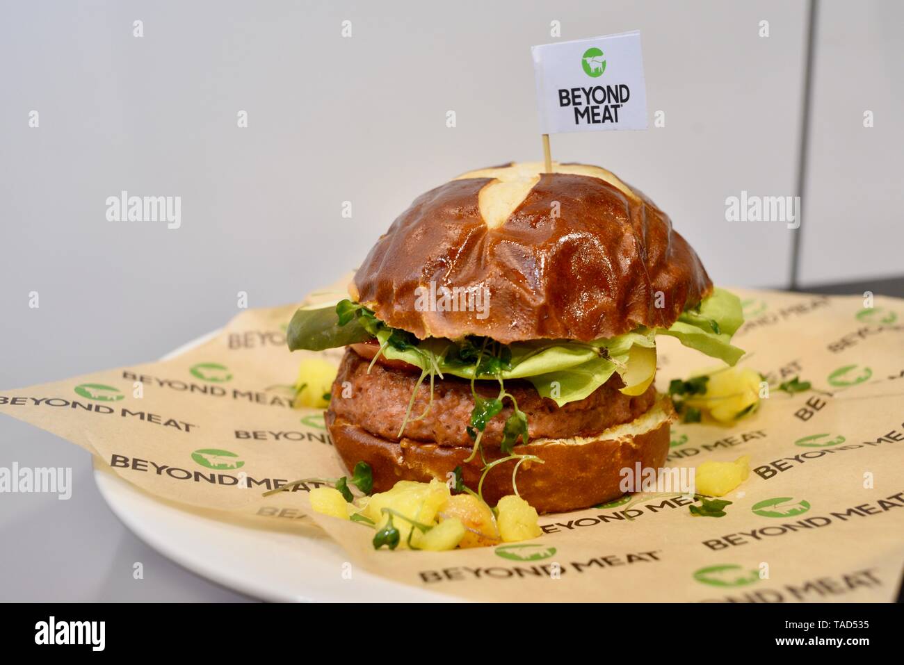 Meatless (meat free) Beyond Burger from Beyond Meat. Vegetarian vegan ...