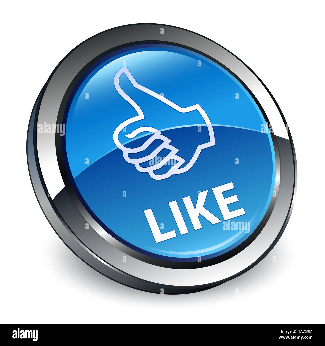 Like isolated on 3d blue round button abstract illustration Stock Photo ...