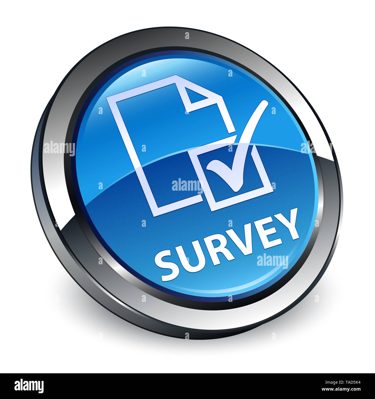 Survey isolated on 3d blue round button abstract illustration Stock ...