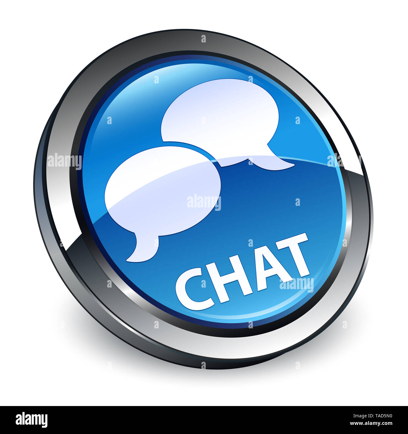 Chat isolated on 3d blue round button abstract illustration Stock Photo ...