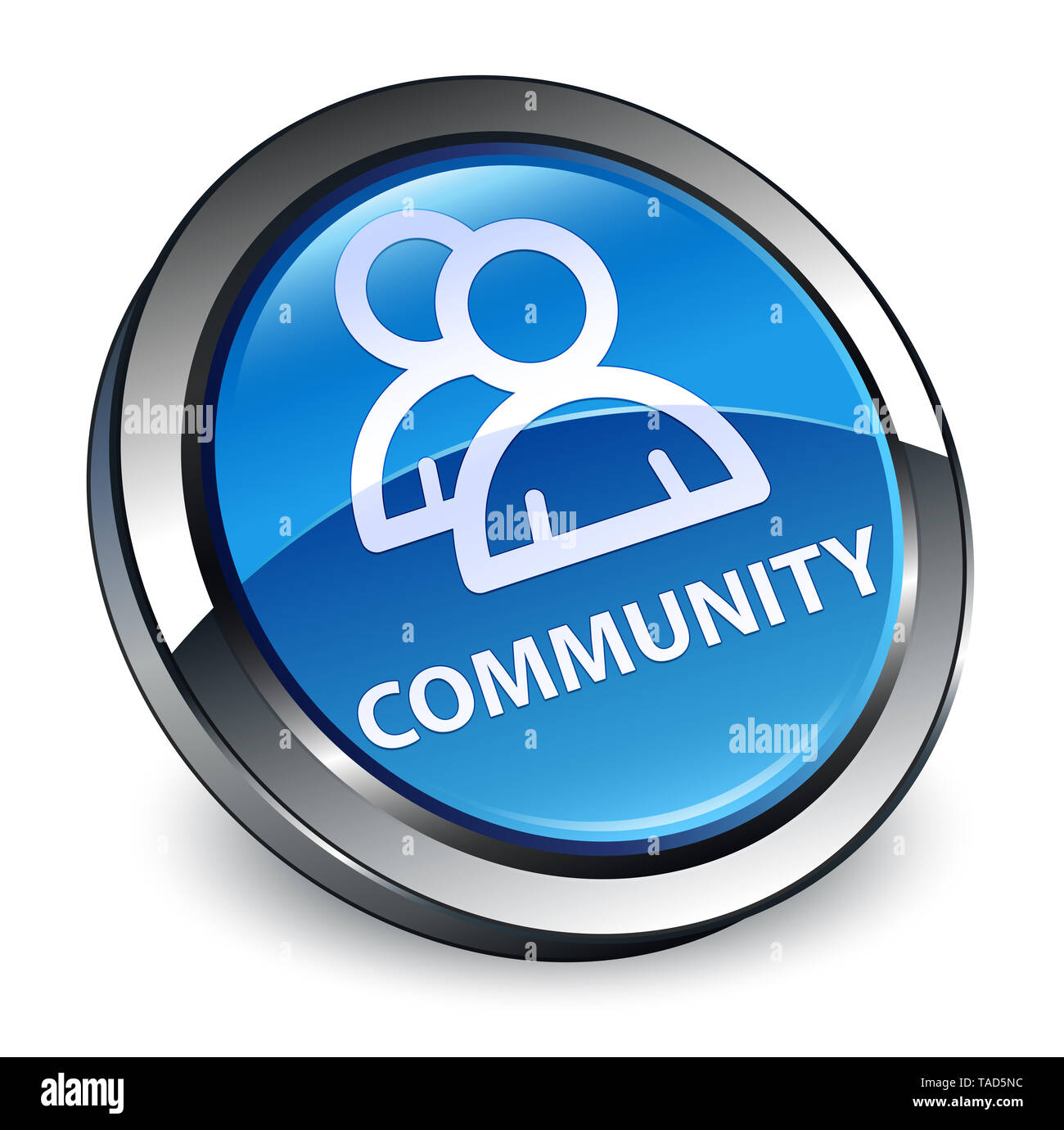 Community (group icon) isolated on 3d blue round button abstract ...