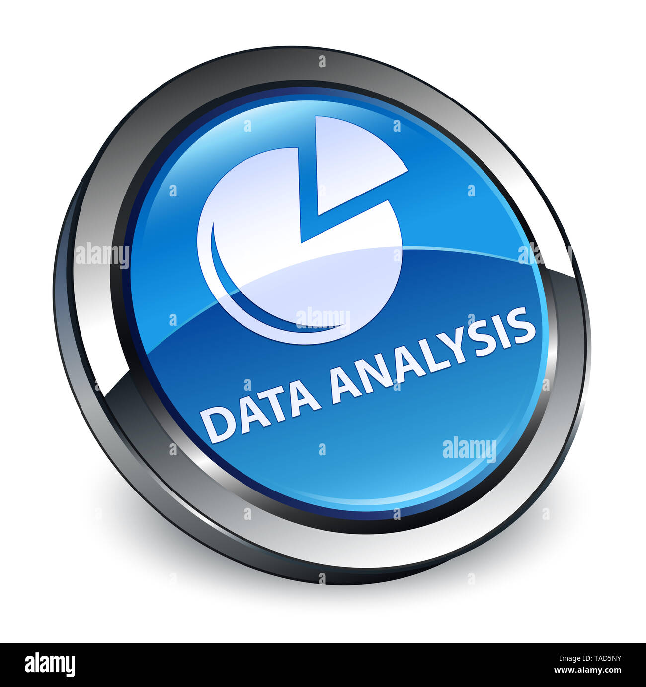 Data analysis (graph icon) isolated on 3d blue round button abstract ...