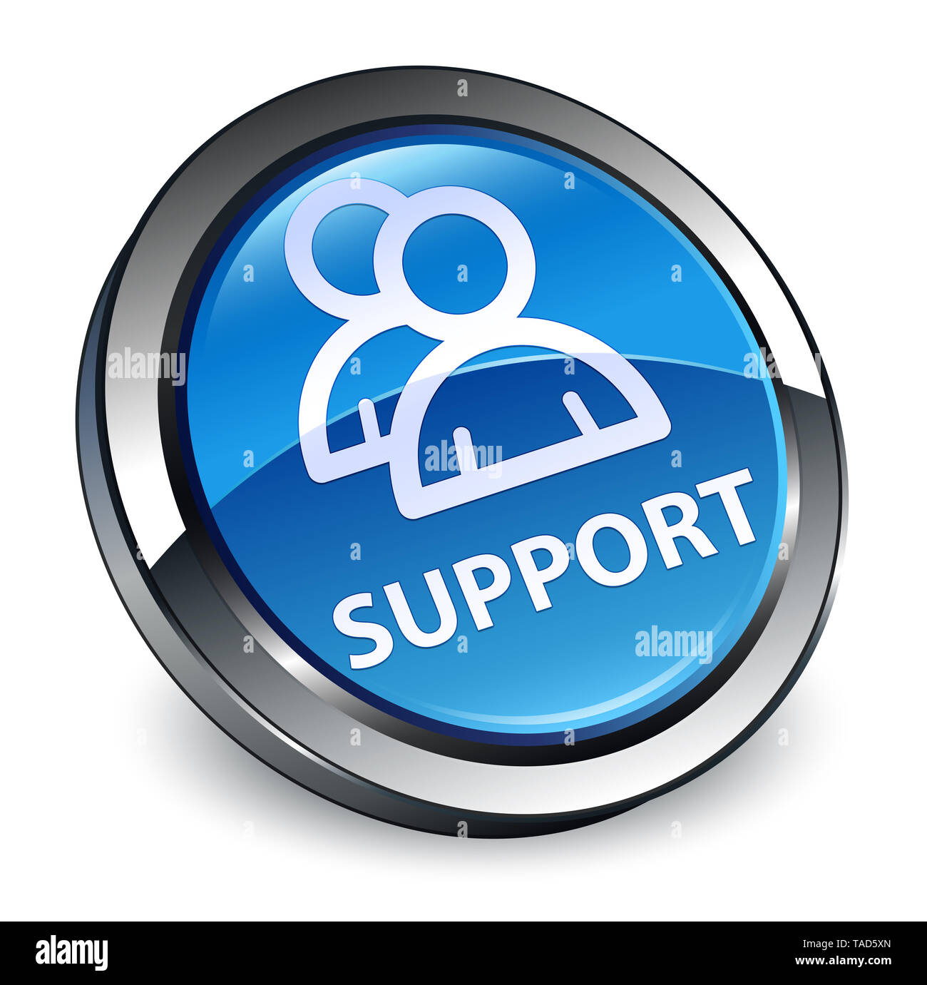 Support (group icon) isolated on 3d blue round button abstract ...