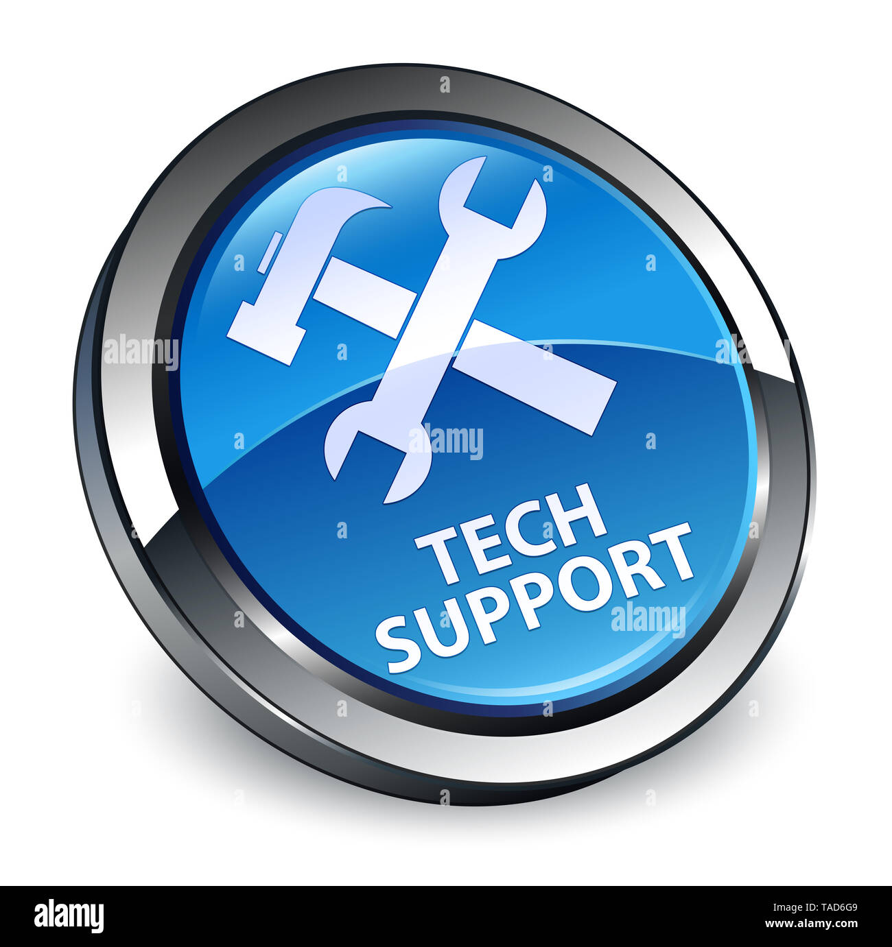Tech support (tools icon) isolated on 3d blue round button abstract ...