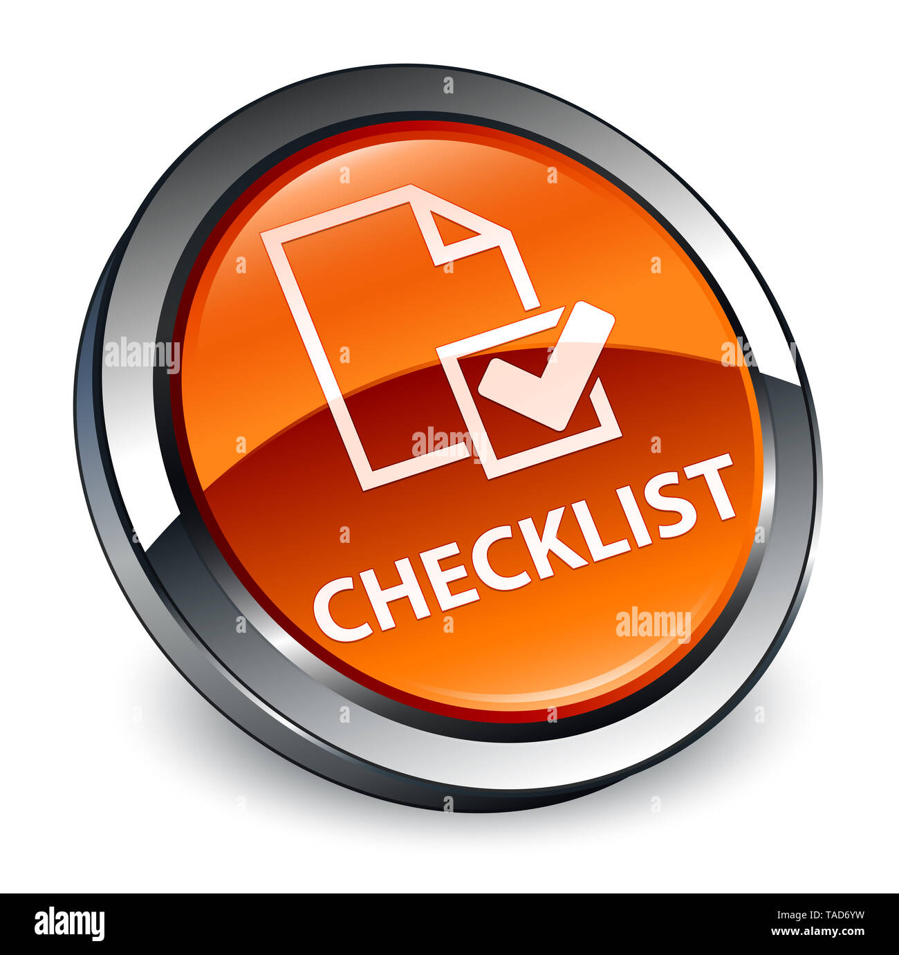 Checklist isolated on 3d brown round button abstract illustration Stock ...