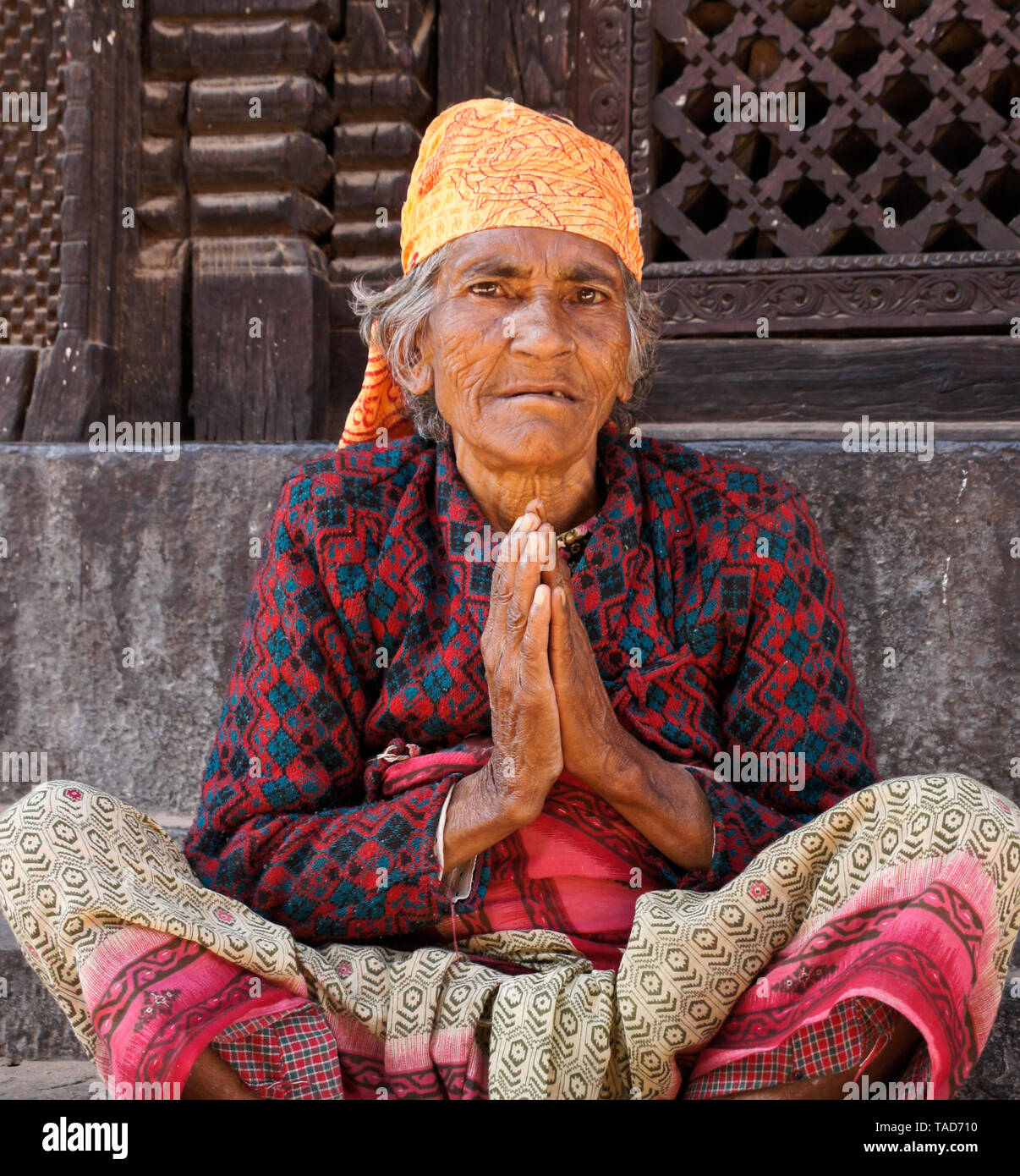 Namaste old elderly lady woman hi-res stock photography and images - Alamy
