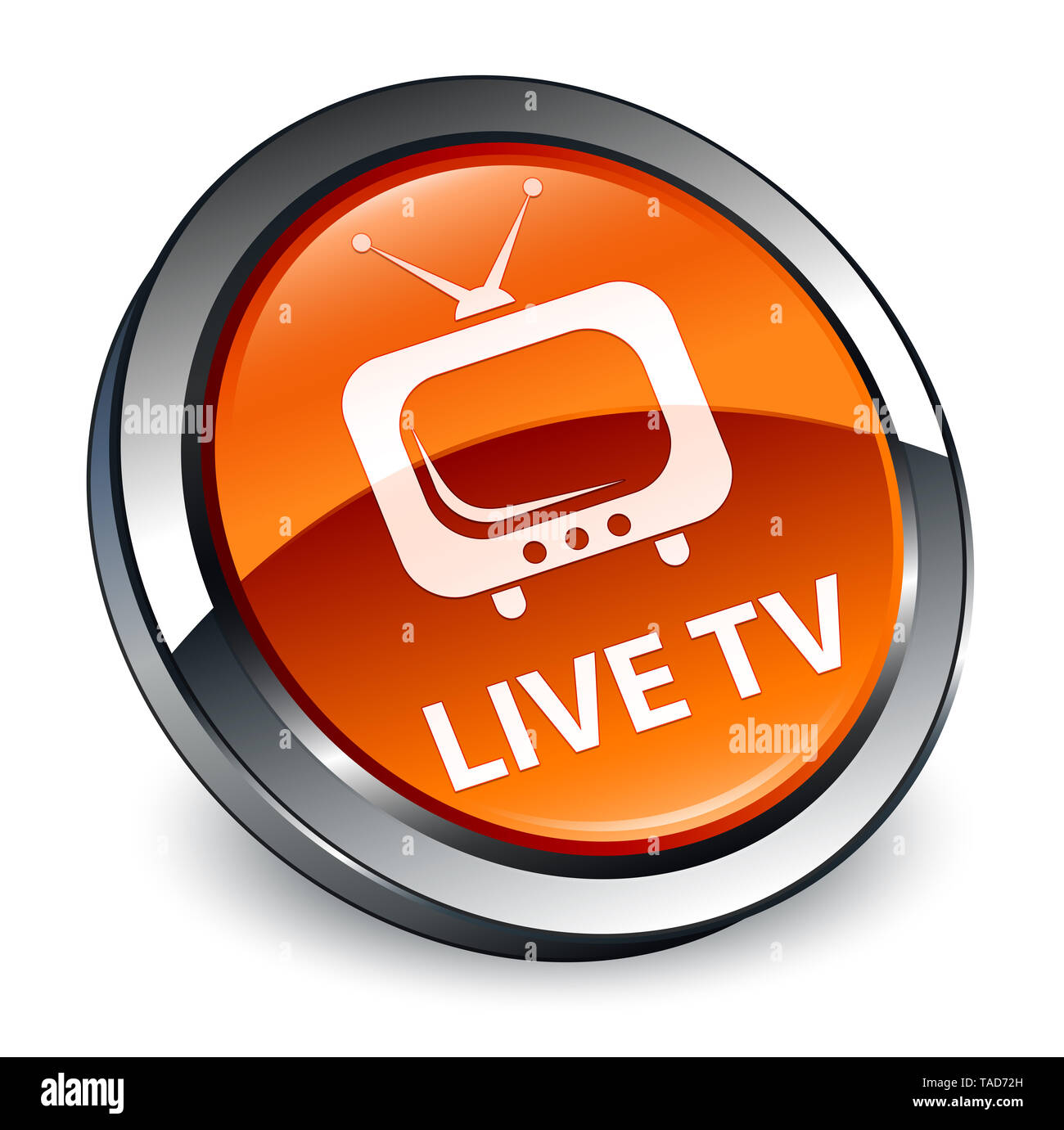 Live tv isolated on 3d brown round button abstract illustration Stock ...