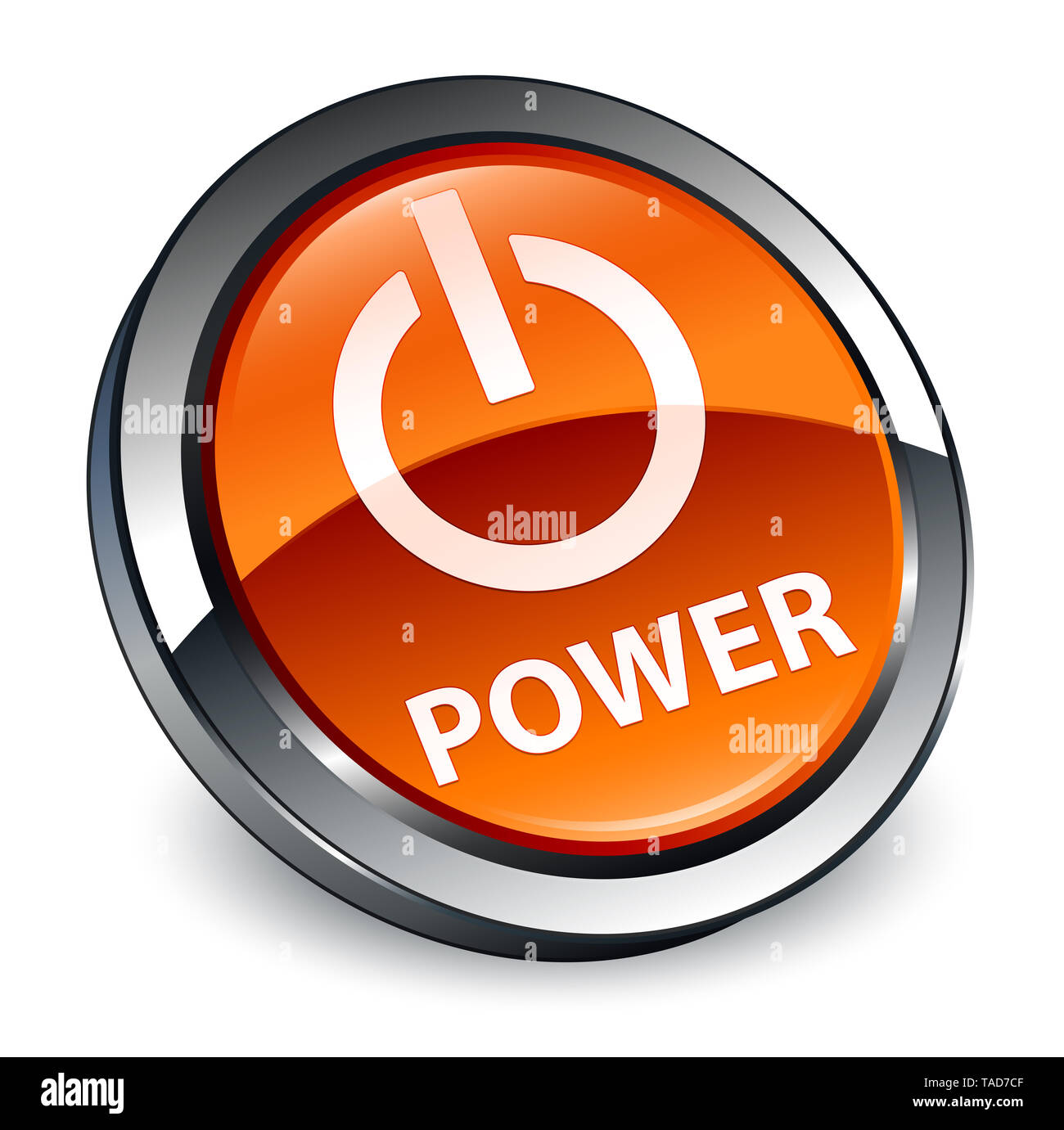 Power isolated on 3d brown round button abstract illustration Stock ...
