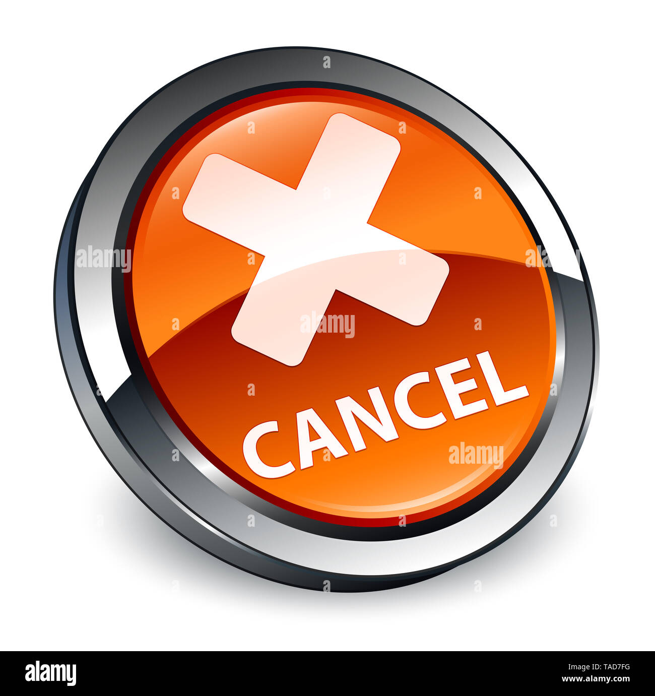 Cancel isolated on 3d brown round button abstract illustration Stock ...
