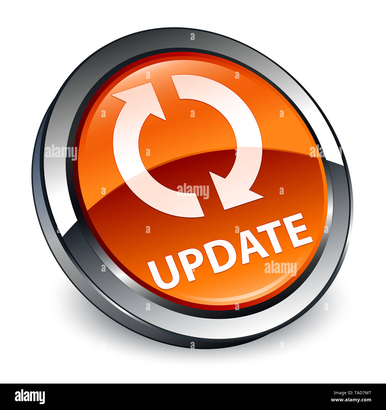 Update isolated on 3d brown round button abstract illustration Stock ...