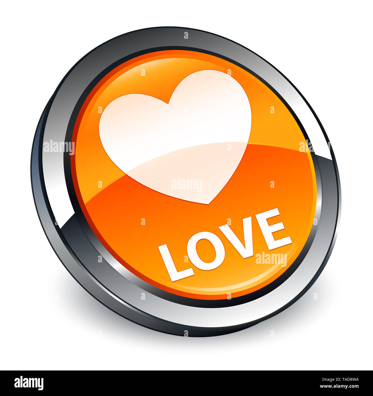 3d love orange button hi-res stock photography and images - Alamy