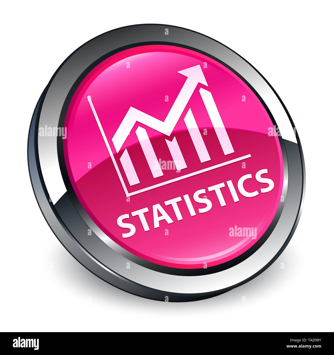 Statistics isolated on 3d pink round button abstract illustration Stock ...