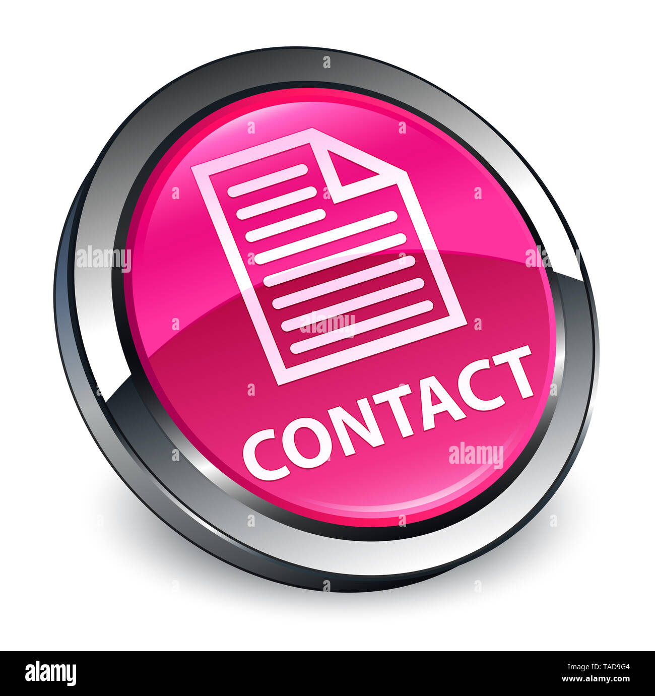 Contact (page icon) isolated on 3d pink round button abstract ...