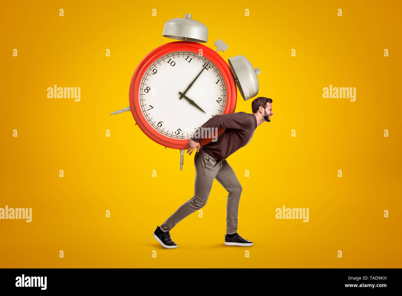 Back view man alarm clock hi-res stock photography and images - Alamy