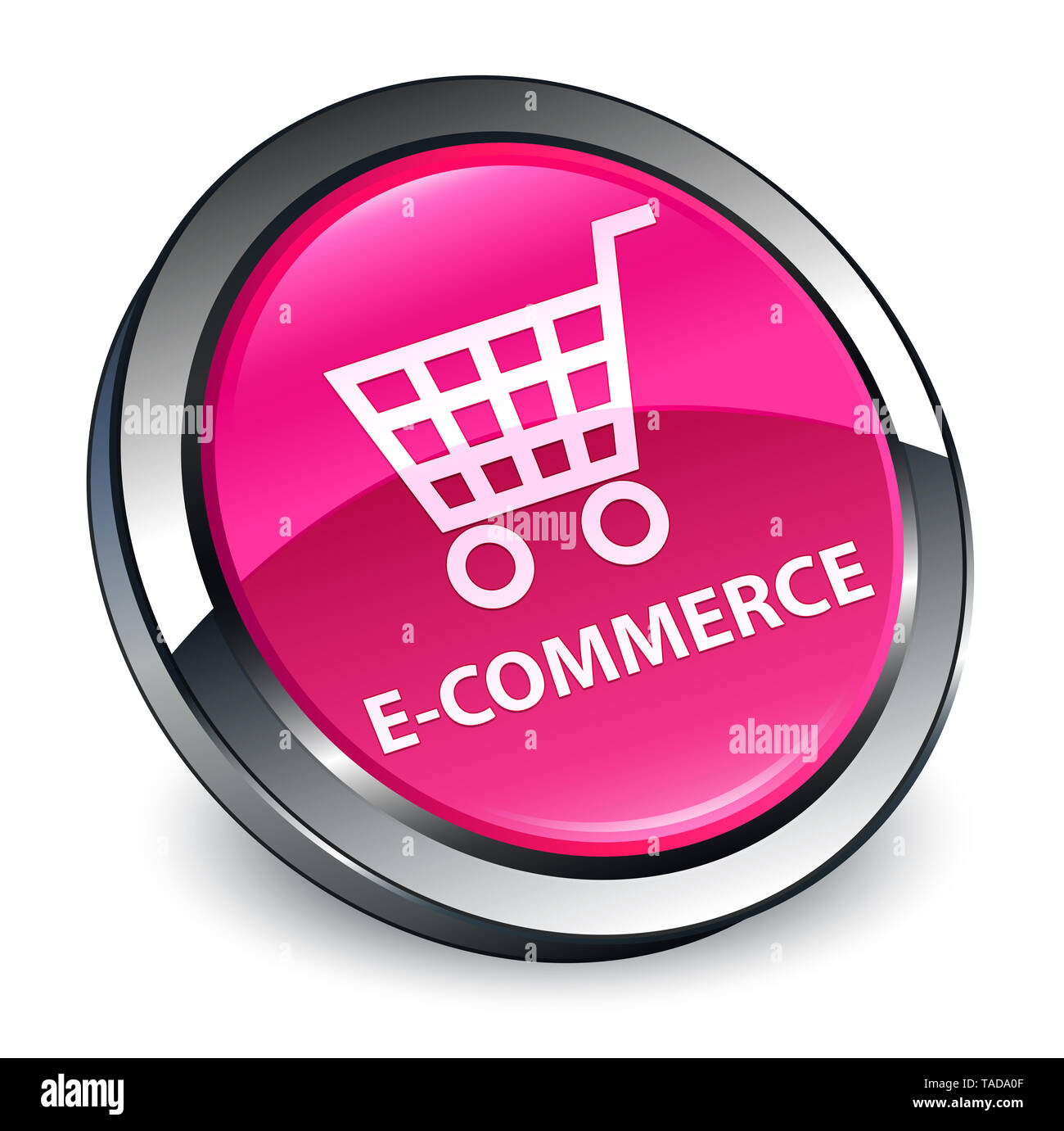 E-commerce isolated on 3d pink round button abstract illustration Stock ...