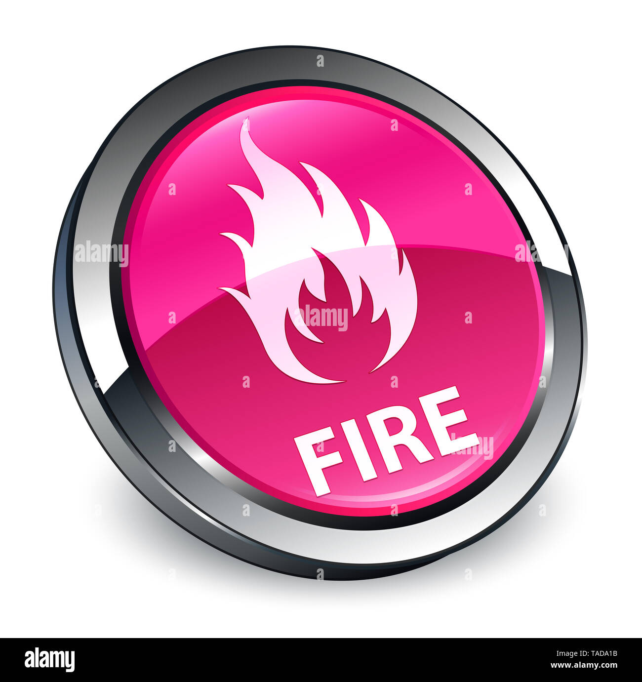 Fire isolated on 3d pink round button abstract illustration Stock Photo ...