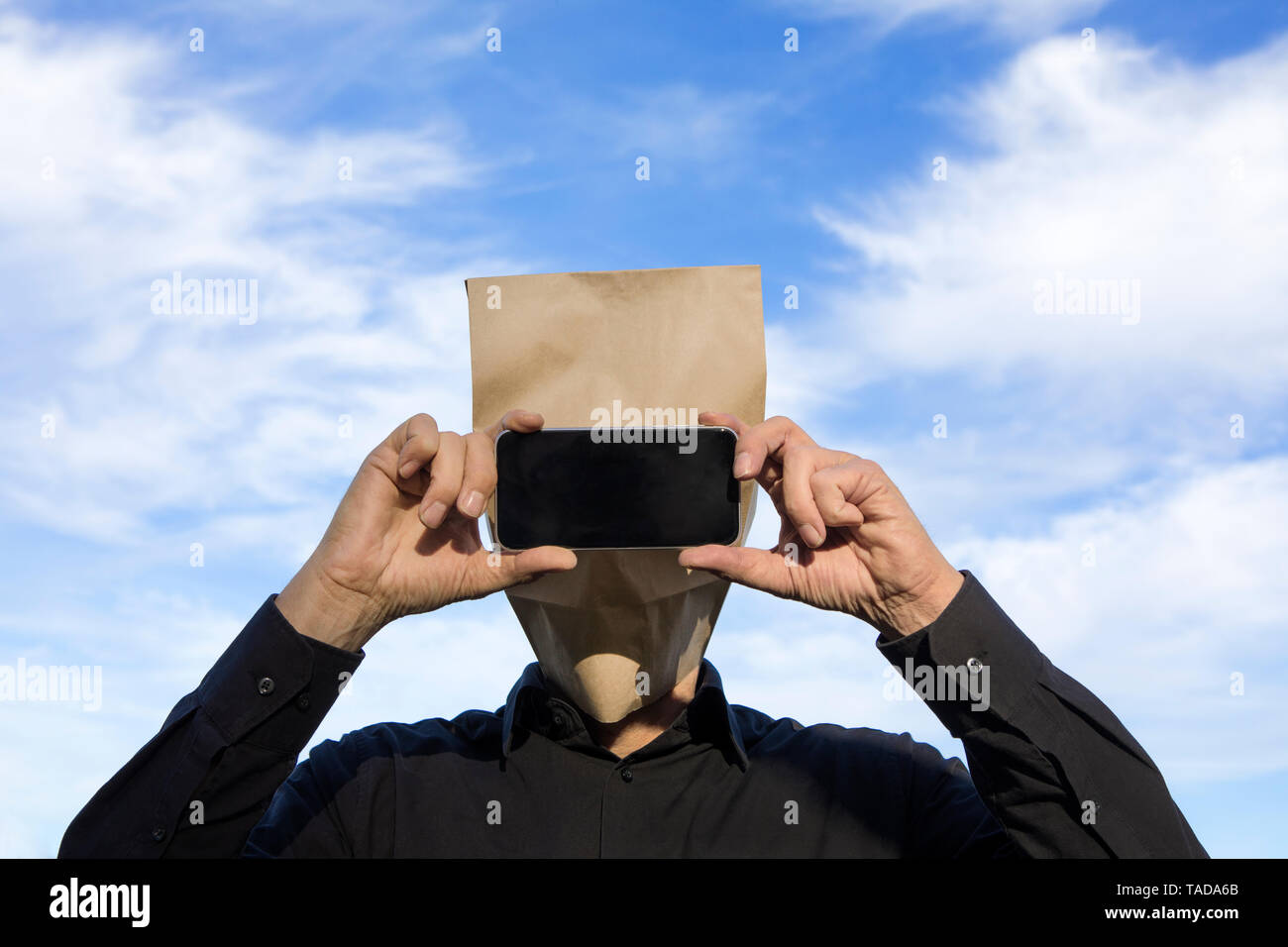 Paper bag head man hi-res stock photography and images - Alamy