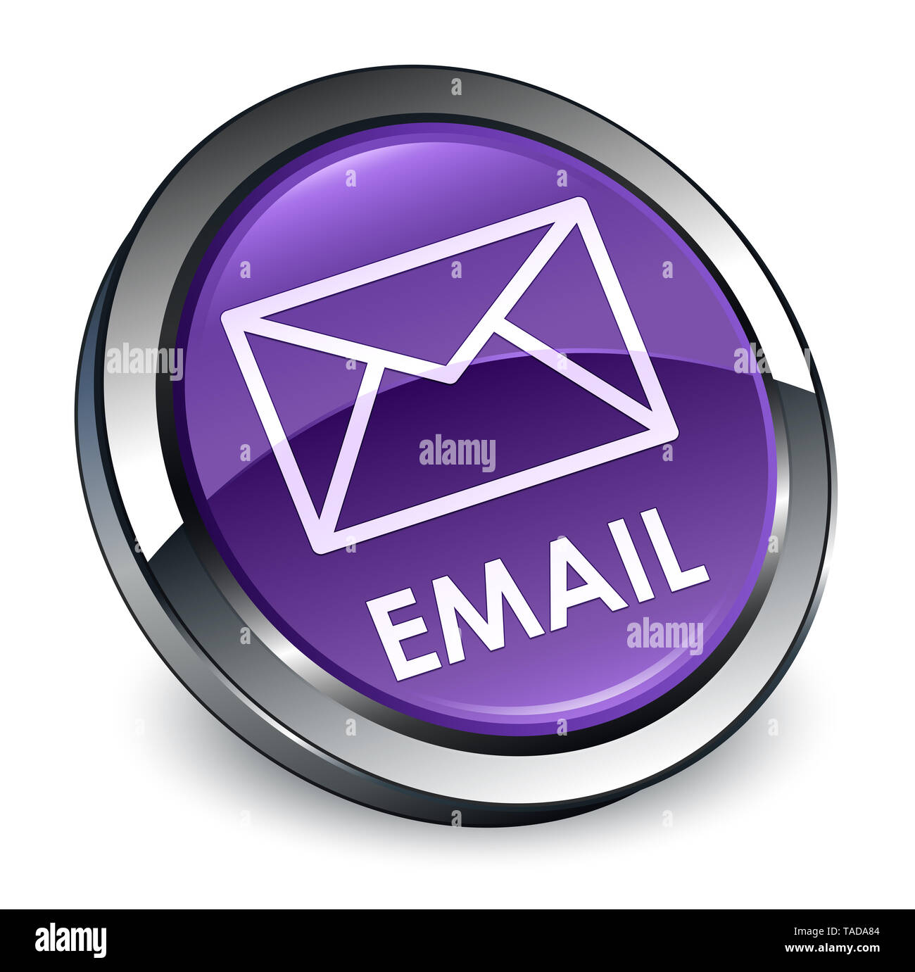 Email isolated on 3d purple round button abstract illustration Stock ...