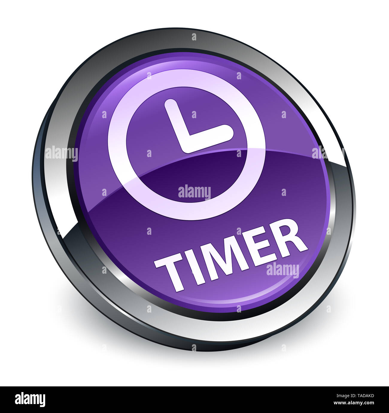 Timer isolated on 3d purple round button abstract illustration Stock ...