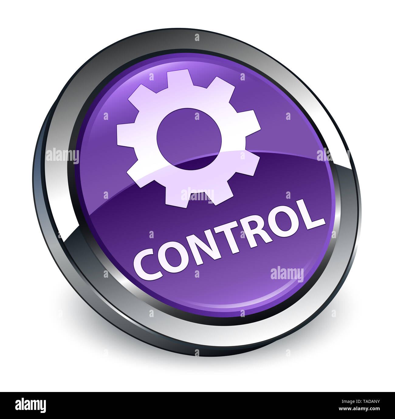 Control (settings icon) isolated on 3d purple round button abstract ...