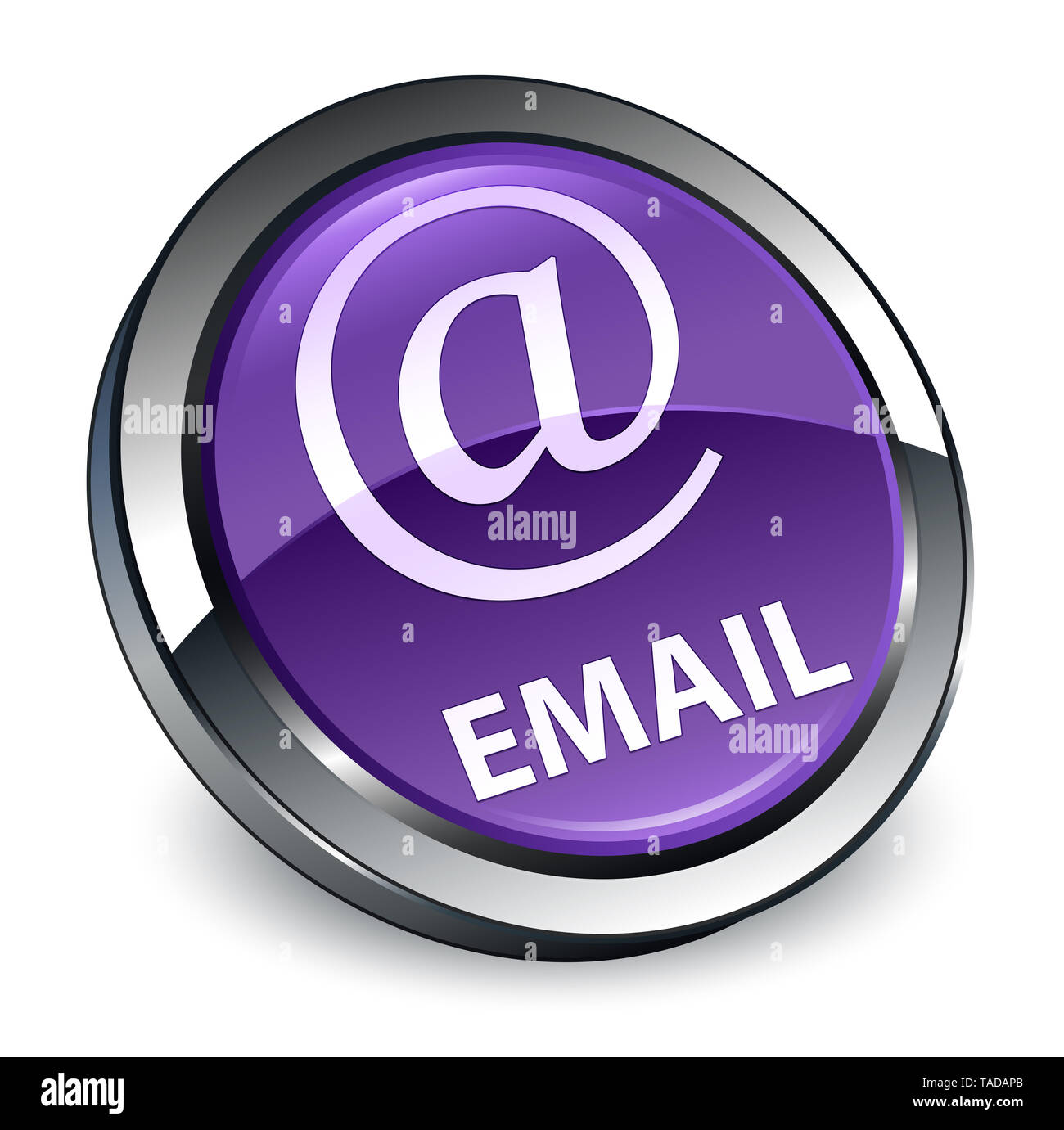 Email (address icon) isolated on 3d purple round button abstract ...