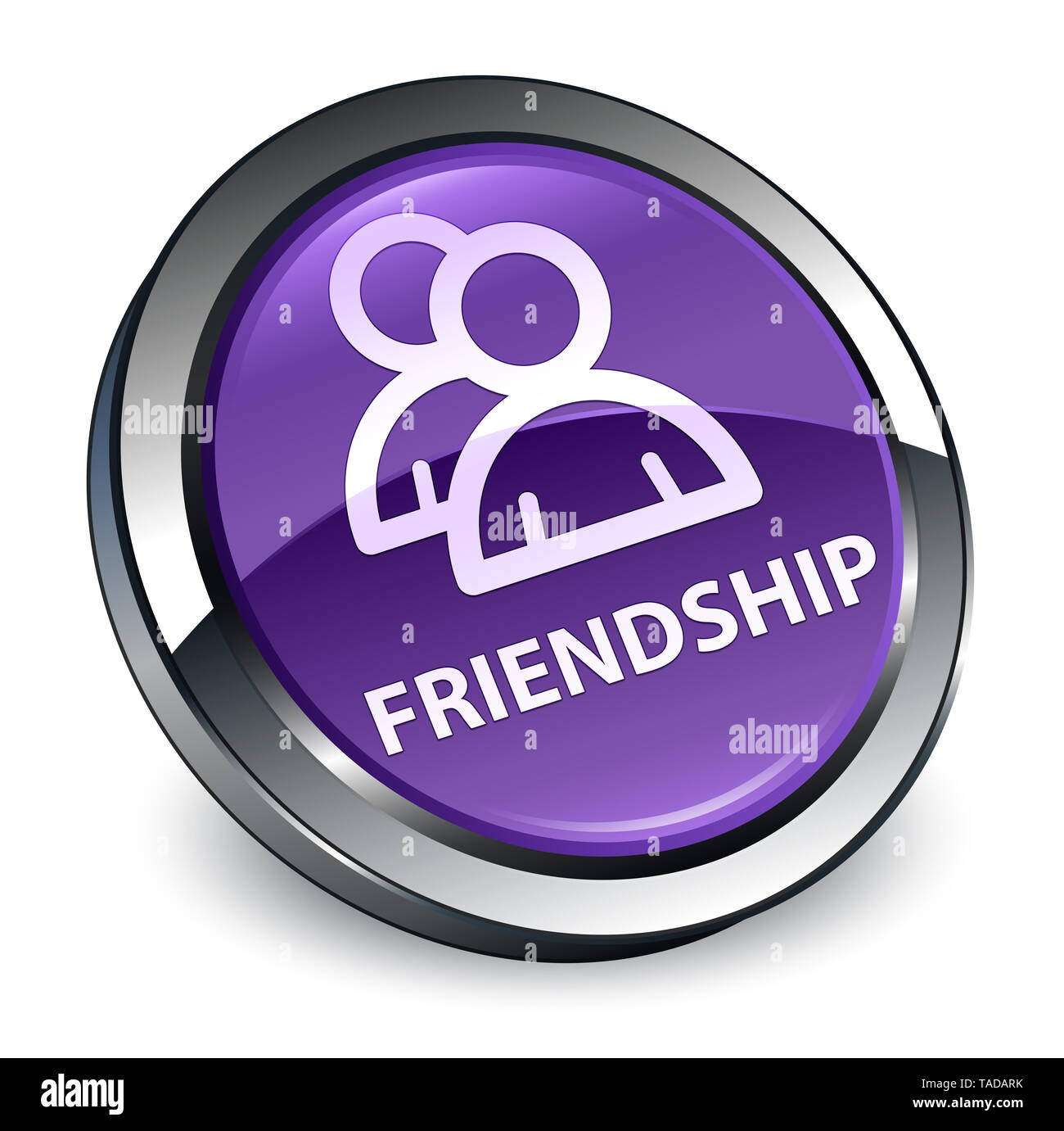 Friendship (group icon) isolated on 3d purple round button abstract ...