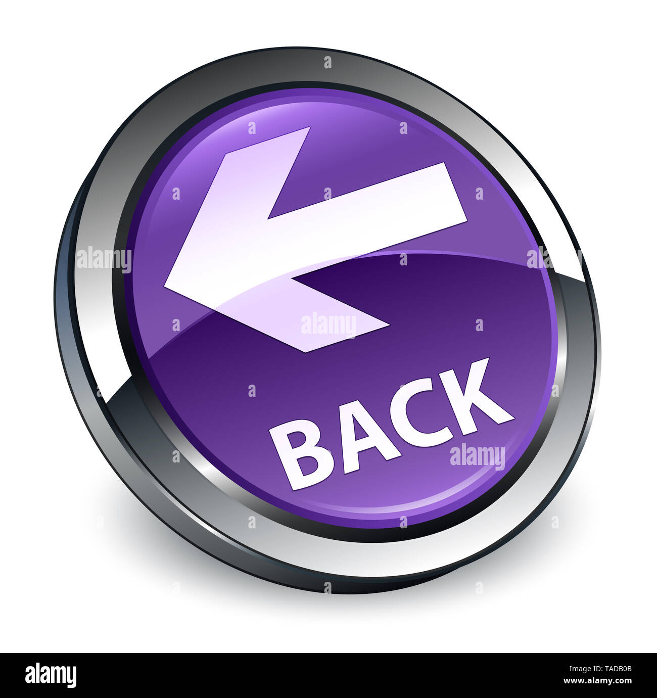 Back isolated on 3d purple round button abstract illustration Stock ...