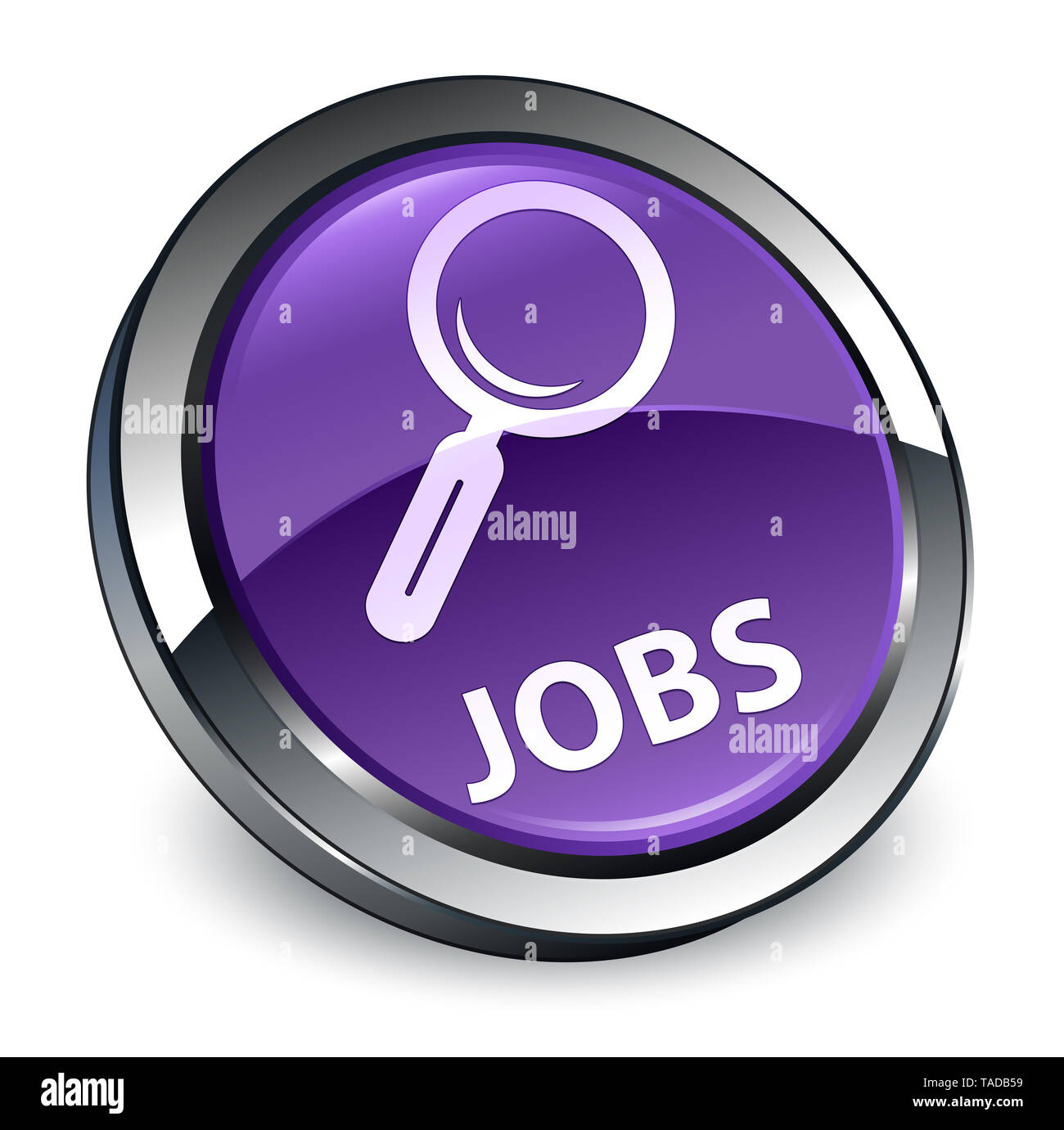 Jobs isolated on 3d purple round button abstract illustration Stock ...