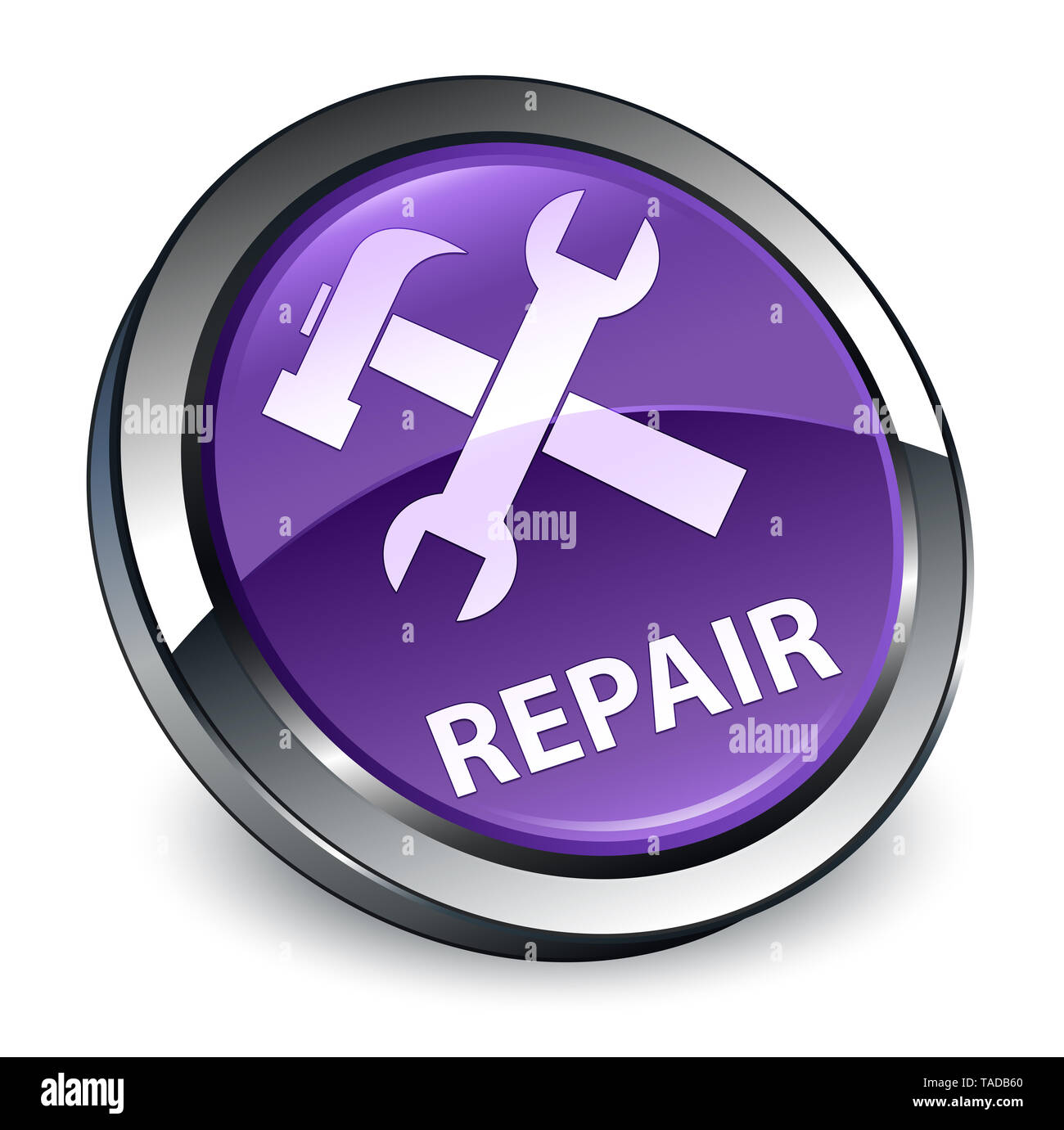 Repair (tools icon) isolated on 3d purple round button abstract ...