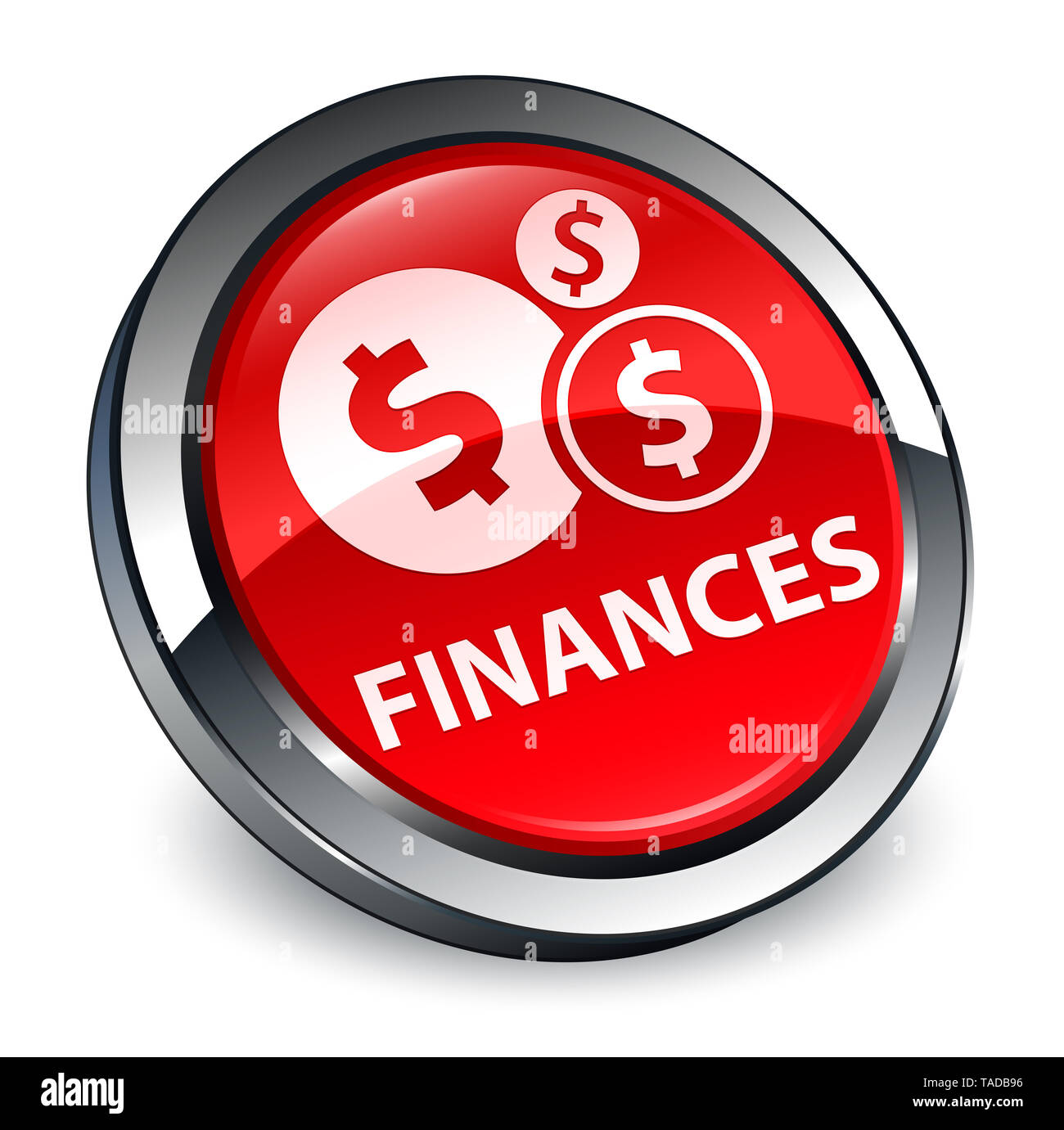 Finances (dollar sign) isolated on 3d red round button abstract ...