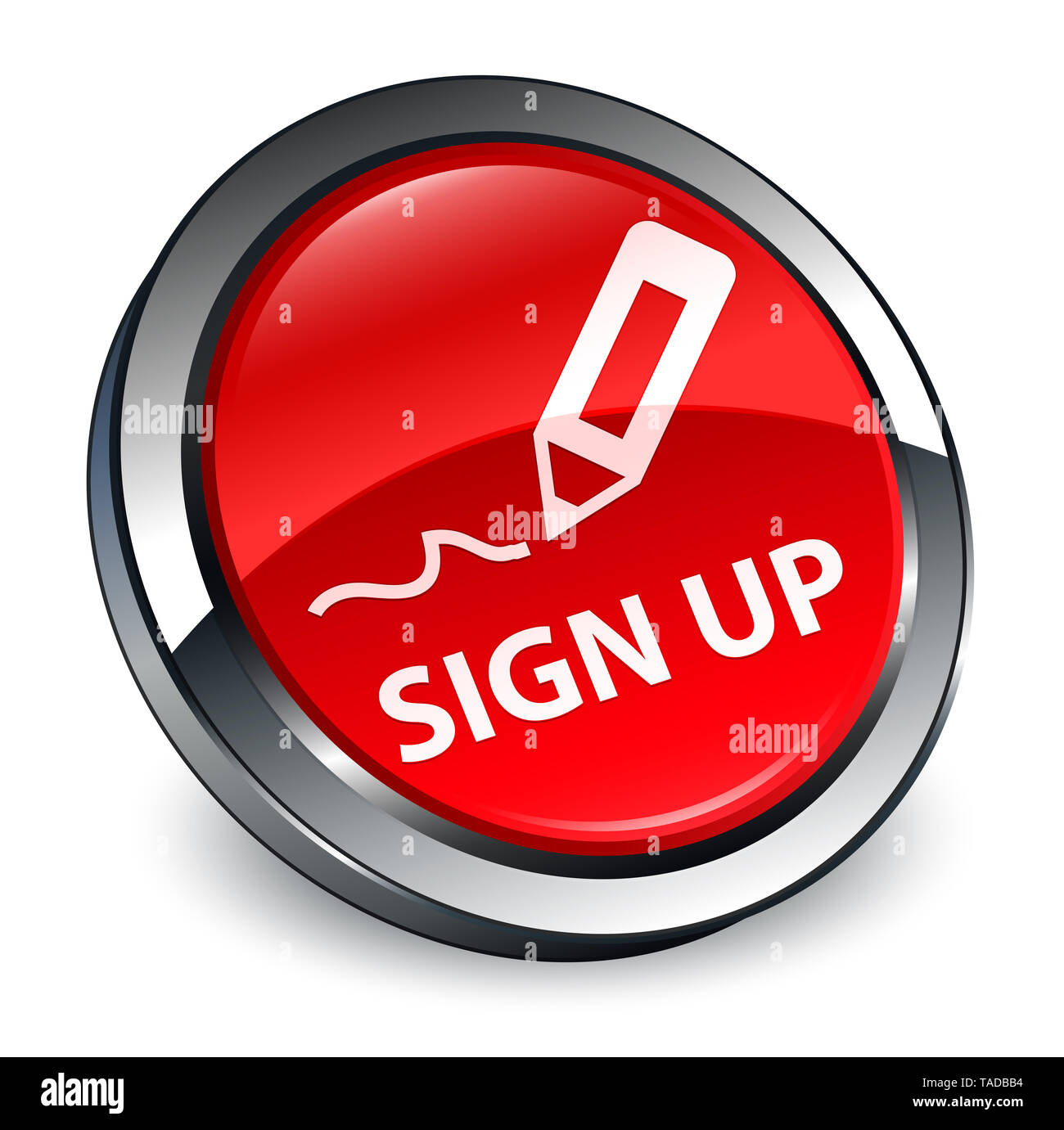 Sign up isolated on 3d red round button abstract illustration Stock ...